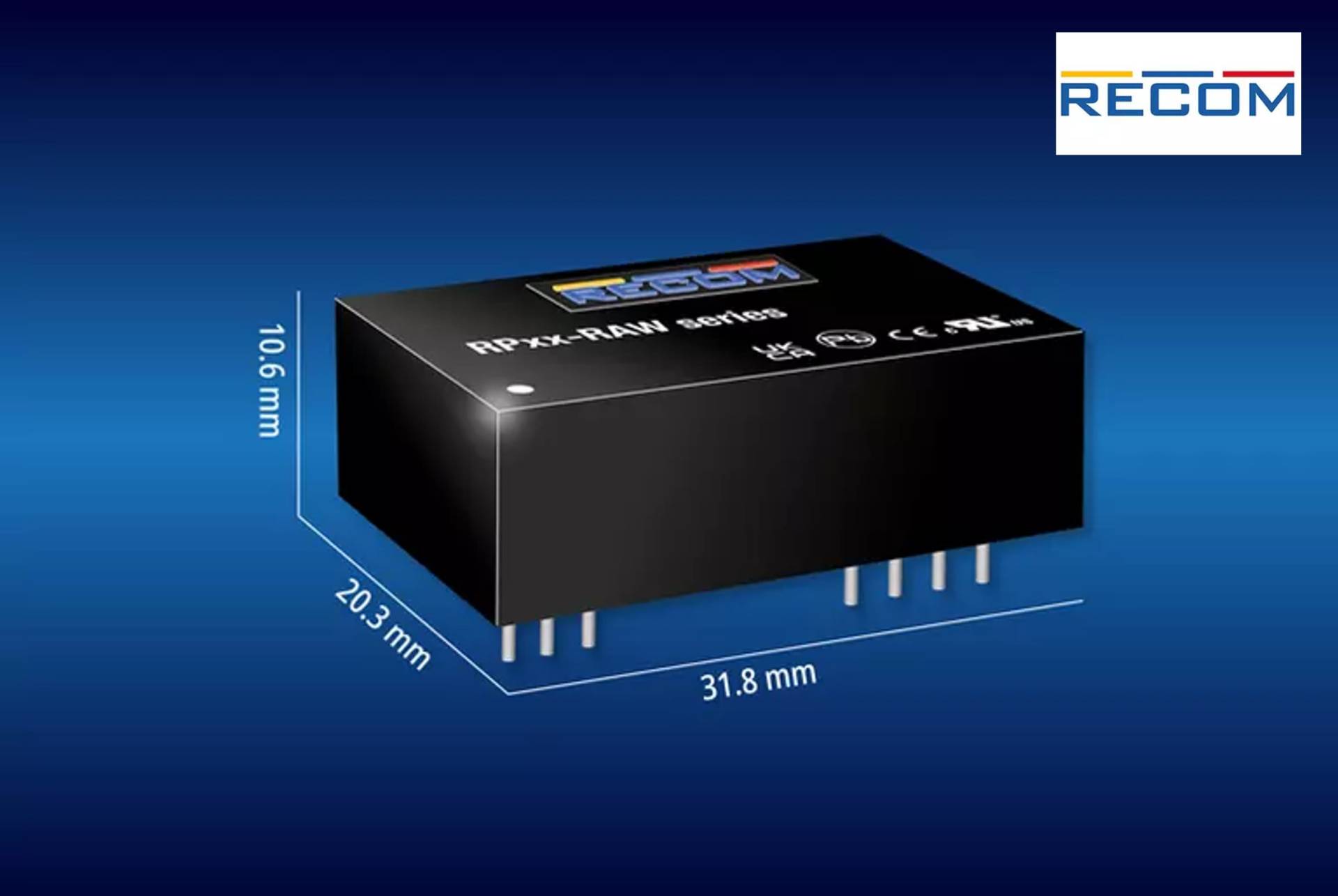 36 160VDC Input DC DCs For Railway Applications 3W 6W And 10W By RECOM